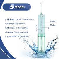 China 5 Modes 200ML Rechargeable Water Flosser with 2500mAh Battery and IPX7 Waterproof Rating for sale