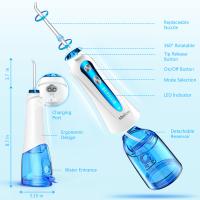 China Cordless Dental Water Flosser 360° Rotatable Nozzles 5 Modes 40-140psi USB Rechargeable Oral Irrigator for sale