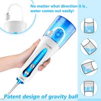 China Cordless Dental Water Flosser 360° Rotatable Nozzles 5 Modes 40-140psi USB Rechargeable Oral Irrigator for sale