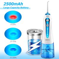 China Cordless Dental Water Flosser 360° Rotatable Nozzles 5 Modes 40-140psi USB Rechargeable Oral Irrigator for sale