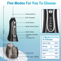 China OEM Rechargeable Water Flosser 2500mAh 40-130PSI Dental Jet with Detachable Reservoir for sale