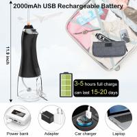 China USB Charging Wireless Dental Water Flosser with 240ml Tank, 5 Pressure Modes 20-110psi, IPX7 Waterproof for sale