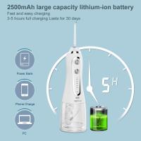 China Electric Oral Irrigator Water Flosser 300ml Tank 2500mAh Battery CE Approved for sale