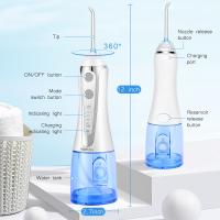 China Cordless Oral Irrigator Water Flosser 300ml Rechargeable 5 Modes IPX7 Waterproof for sale