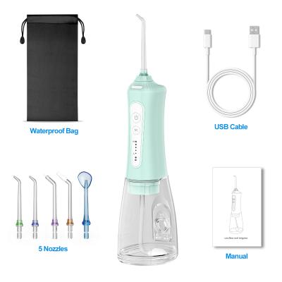 China Ultrasonic Water Flosser 300ml Tank 2500mAh Battery IPX7 Waterproof Oral Irrigator for sale