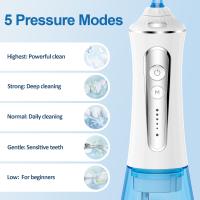 China Ultrasonic Water Flosser 300ml Tank 2500mAh Battery IPX7 Waterproof Oral Irrigator for sale