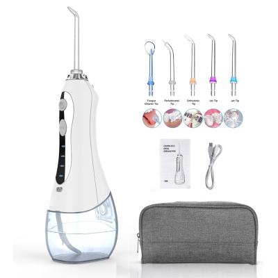 China Cordless Express Portable Water Flosser with 300ML Tank, 2500mAh Battery & 3 Pressure Modes - White Rechargeable Dental Irrigator for sale