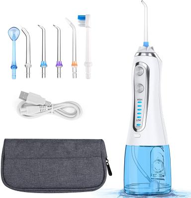 China 300ml Cordless Rechargeable Electric Dental Water Flosser IPX7 5 Modes 6 Nozzles for sale