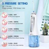 China Electric Water Flosser 5 Modes 1400 Pulses/min Portable Oral Irrigator for Home Travel Braces Care for sale