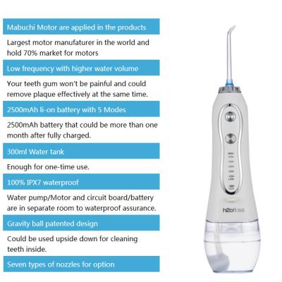 China Cordless Electric Water Flosser 300ml Portable Rechargeable Oral Irrigator 140PSI for sale