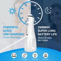 China HF-6P Water Flosser with 2000mAh Battery and 300ml Tank - 5 Pressure Modes IPX7 Waterproof Oral Irrigator for sale