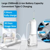 China Rechargeable Oral Irrigator 300ml Water Tank 5 Modes IPX7 Waterproof Dental Flosser CE FCC for sale