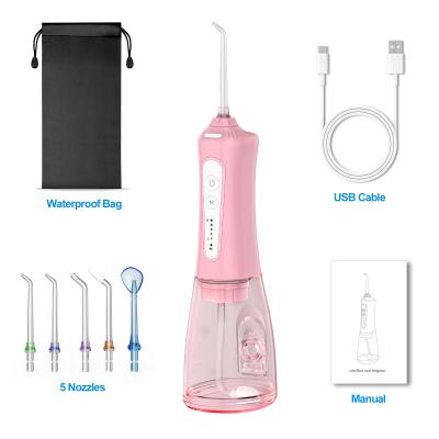 China Cordless Water Flosser Teeth Cleaner 300ML IPX7 Waterproof Dental Irrigator with UV Sterilization for sale