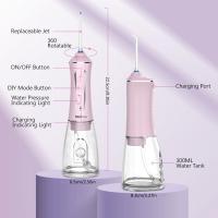 China Custom Logo Cordless Water Dental Flosser 300ml IPX7 Oral Irrigator 40-110PSI for sale