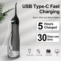 China 2000mAh Cordless Water Jet Flosser with 300ML Tank and 40-110 PSI Adjustable Pressure for Oral Care for sale