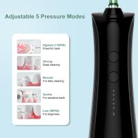 China 5 Modes Rechargeable Electric Water Flosser with 185ML Tank, 2500mAh Battery and 40-110PSI Pressure for Home & Travel for sale