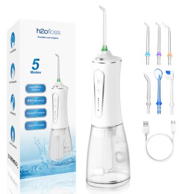 China Portable Electric Dental Flosser 300ML 5 Modes IPX7 Waterproof USB Rechargeable for sale