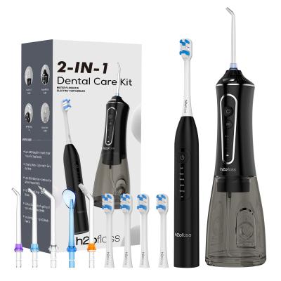 China Cordless Water Flosser and Electric Toothbrush 2-in-1 with IPX7 Waterproof Rating and USB Charging for sale