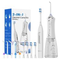 China Oral Care Dual Water Dental Floss Picks with Smart Sonic Vibration - Rechargeable Electric Teeth Cleaner for sale