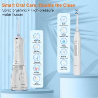 China 2-in-1 Electric Sonic Toothbrush Oral Irrigator Combo with Battery Power and Multiple Cleaning Modes for sale