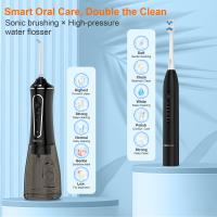 China Custom Color Electric Water Flosser with Toothbrush 2 in 1 IPX7 Rechargeable 300ml for sale