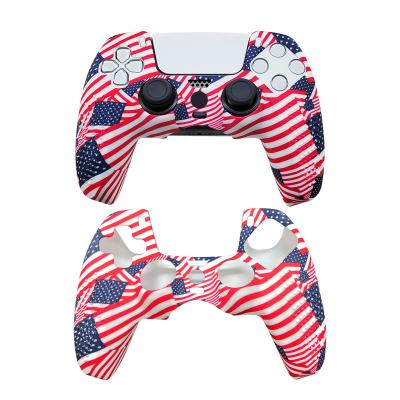 China PS5 Silicone Controller Skin Water Transfer Print Multi Colors Protective Case Cover 16x11x4.5cm for sale