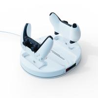 China PS5 Charging Station with RGB Light Cooling Fan for PS5 Slim Console and Controller 5V 1A for sale