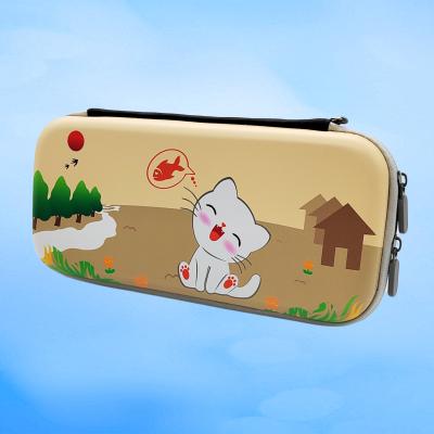 China PU Leather Travel Bag for Nintendo Switch OLED 27x13.5x5cm Cartoon Animal Cat Pattern for sale
