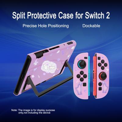 China Detachable Cartoon Girl Cat Pattern Protective Case for Nintendo Switch 2 PC 27.4cm Pink for sale