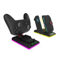 China Detachable Portable Charging Dock with RGB Light for Nintendo Switch 2 Joycon and Pro Controller for sale