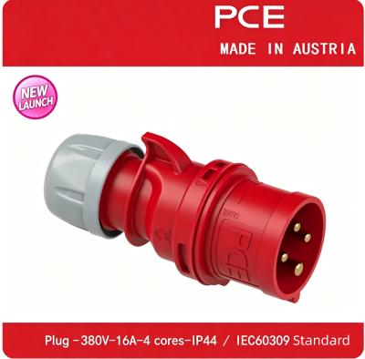China Original European Imported PCE Industrial Waterproof Plastic Plug and Socket Connector 380V-16A-4 Pin-IP44-014 for sale