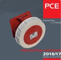 China Imported Austrian PCE Industrial Waterproof Plug Socket 415V 32A 5-Pin IP67 Vehicle Rail Mounted 1 Outlet Model 0252+1252 for sale