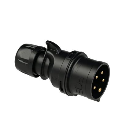 China Austrian Imported PCE Brand Industrial Plug Socket and Connector with Plastic for Stage Lighting Series 380V 16A 5-Pin for sale
