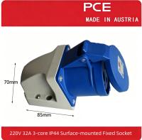 China Brand New PCE Industrial Plastic Plug with Socket 220V-32A-3-Core-IP44-Typ123 for sale