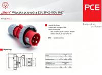 China PCE Industrial Waterproof and Explosion-proof Welding Machine Vehicle Three-phase Four-wire Plug 380V-32A-4 Cores-IP67-Typ0242 for sale