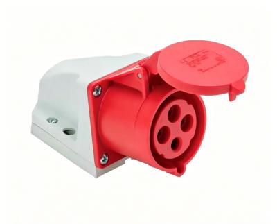 China Austrian PCE Industrial Plug Surface-Mounted Socket Three-Phase Four-Wire Equipment 380V-32A-4-Pin-IP44-124 for sale