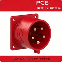 China Austria-Imported  Industrial Waterproof Shore Power Flush-Mounted Panel Plug, 380V-16A/32A, 5-Core, IP44 Original Brand New for sale
