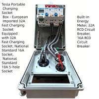 China Portable Tesla Industrial Ground-Free Blue Fast Charging Plug | 220V 32A 7KW | Wall-Mounted Fast Charging Box Original Brand New for sale
