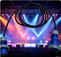 China PCE Industrial Plug Connector Extension Power Cord IEC C19 230V 16A 3-Core IP67 3 Outlets 2.5mm Stage Lighting Cable for sale