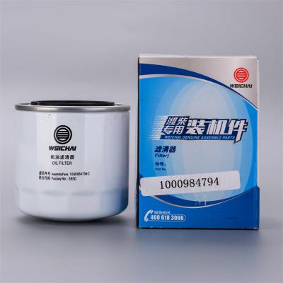 China Original Weichai Special Oil Filter Element 1000984794 for Diesel Engine High Quality Machinery Parts Installed for sale