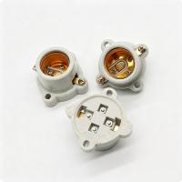 China Marine Screw-type E27/E26 Ceramic Lamp Holder, Plum 517-3 Copper High-temperature Resistant Flat  Base for sale