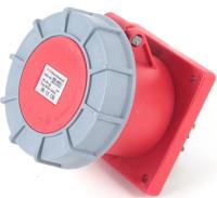 China Flush Mount Straight Angled Industrial Plastic Waterproof Plug 380V 63A 5-Pin IP67 Model 1 Outlet for sale