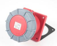 China Flush Mount Straight Angled Industrial Plastic Waterproof Plug 380V 63A 5-Pin IP67 Model 1 Outlet for sale