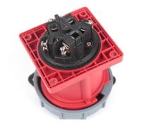 China Flush Mount Straight Angled Industrial Plastic Waterproof Plug 380V 63A 5-Pin IP67 Model 1 Outlet for sale