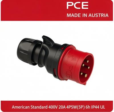 China PCE Industrial Plastic Plug and Socket American Standard for Specification-415V-30A-5-Core (4P5W)-IP44-1 Outlet for sale