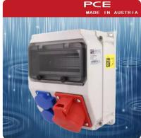 China PCE Wall-mounted Fixed Industrial Socket Box IP44 Rated Plastic Material 380V 16A Equipped with One European Standard Socket for sale