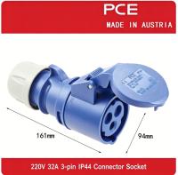 China Original Brand New Austrian PCE Industrial Plug Waterproof Socket Coupler Connector Plastic 220V-32A-3 Pins-IP44-Typ223 for sale
