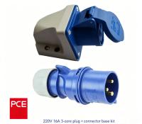 China Austrian Imported PCE Industrial Waterproof Plastic Plug with Socket 220V 16A 3-Pin IP54-Model 113 for sale