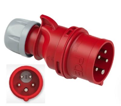 China Austrian PCE Brand Industrial Plastic Handheld Forward Reverse Phase Conversion Plug Socket for Sanitation Vehicles 380V 16A/32A for sale