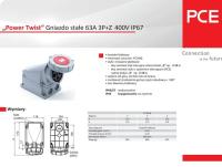 China PCE Shore Power Industrial Waterproof Explosion-Proof Three-Phase Fixed Installation Plastic Socket 380V-63A-4 Pin-IP67-Typ134 1 for sale